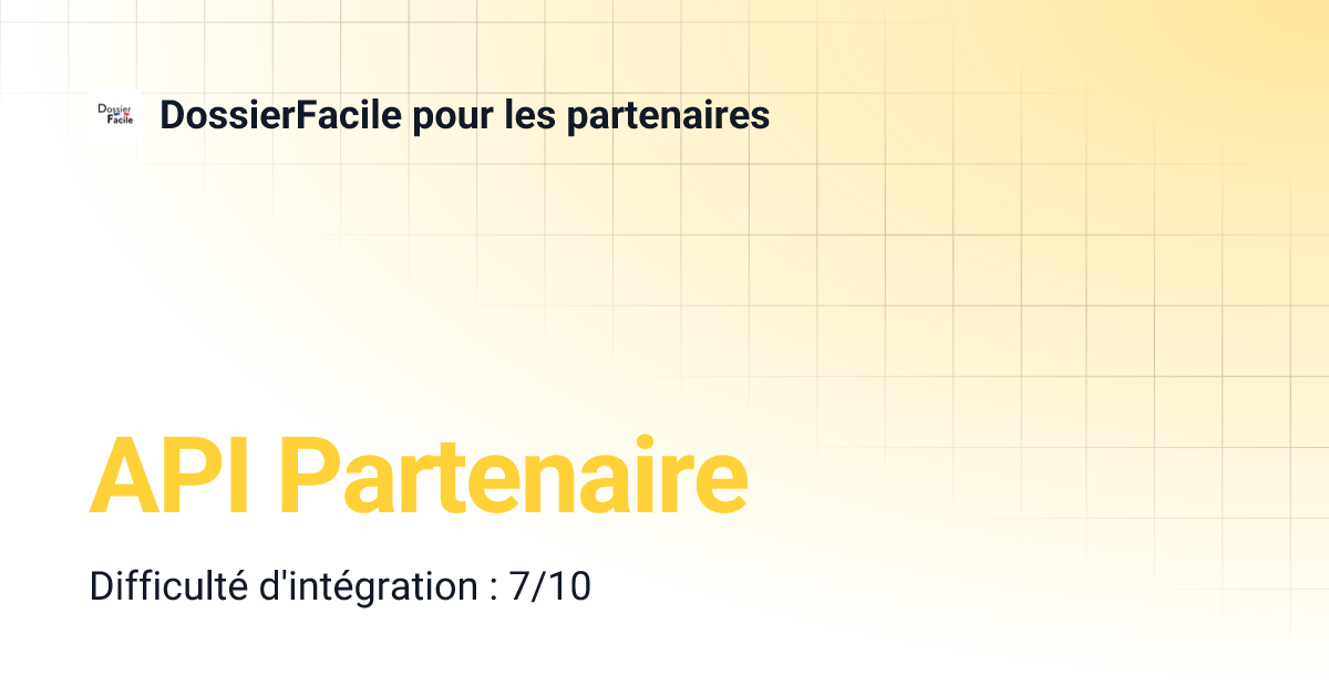 API Partenaire | DossierFacile pour les partenaires
